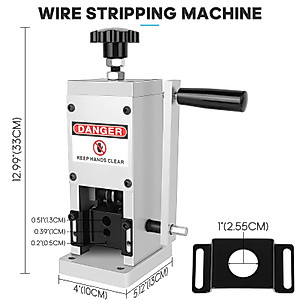 GYZJ Wire Stripper Machine Manual Drill Powered 0.06-0.98 in (1.5-25 mm) for Scrap Cable Copper Recycling Hand Crank Wire Stripping Machines Tool Maquina Para Pelar Cables de Cobre