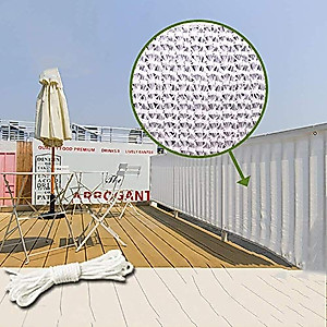 White Balcony Privacy Fence Screen Screening Cover, Screen Cover for Outdoor Shade Sun Protection Windscreen, Mesh Fabric 80% Blockage (Size : 4Mx6M)
