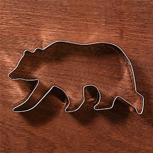 LILIAO Walking Grizzly Bear/Polar Bear Cookie Cutter - 4.6 x 2.6 inches - Woodland Animal Biscuit and Fondant Cutters - Stainless Steel