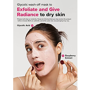 I DEW CARE Wash-Off Face Mask - Berry Groovy | Illuminate with Glycolic Acid and Raspberry, For Dry Skin, 3.38 Oz