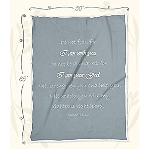 Soft Fluffy Throw Christian Blanket - Double Layer 65x50 Throw Blanket - Scripture Grey Soft Blanket for Couch & Bed - Healing Gifts for Women - Warm Blanket for Bed