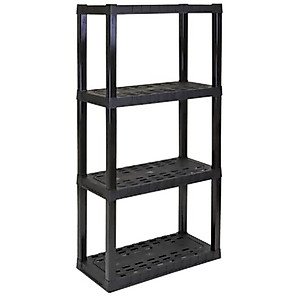4-Shelf Adjustable, Heavy Duty Storage Shelving Unit (150 lbs Loading Capacity per Shelf), Organizer Rack, Black 56" H x 14" D x 30" W