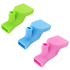 3-Pcs Silicone Faucet Extender for Kids Faucet Extender for Bathroom Sink Easy Hand Washing Bathroom & Kitchen Fun & Safe Toddler Bath Spout Cover Green Blue Pink Children & Babies