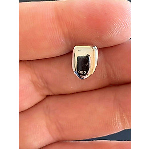 Solid 925 Sterling Silver Real Single Tooth Grillz - Grills Cap For Teeth - Real Solid Silver NOT Plated