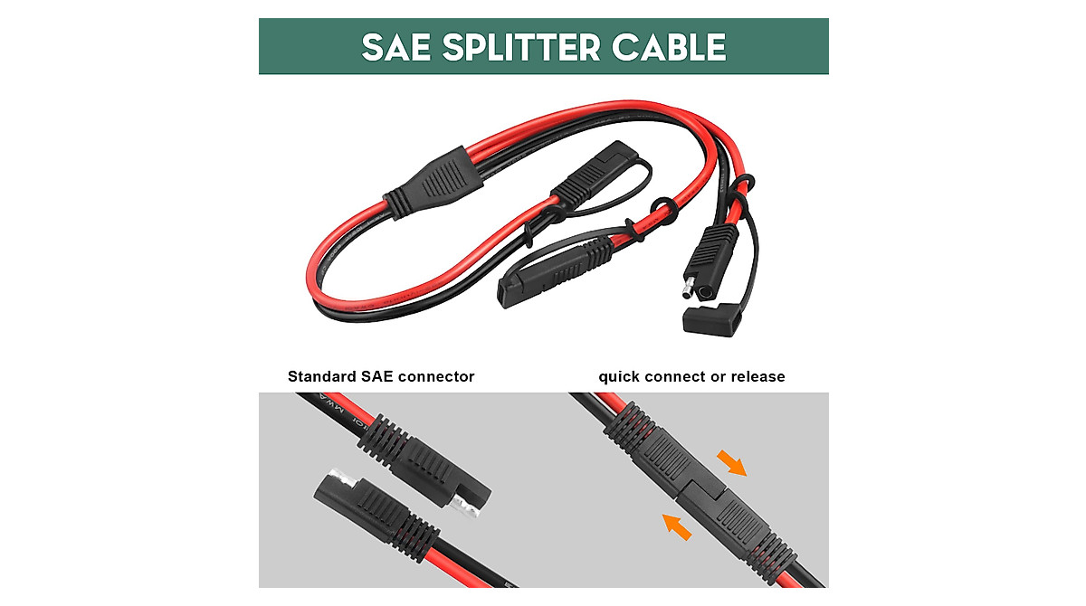 PAEKQ 10AWG SAE Y Splitter Cable for Solar & Battery