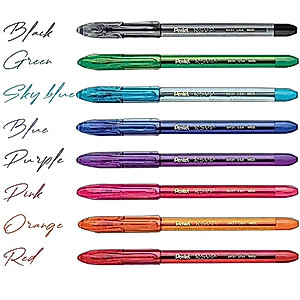 RSVP Pens Colored Ballpoint Pens Medium Point, Color Pens, 8 Pack and a Jumbo Correction Tape Whiteout