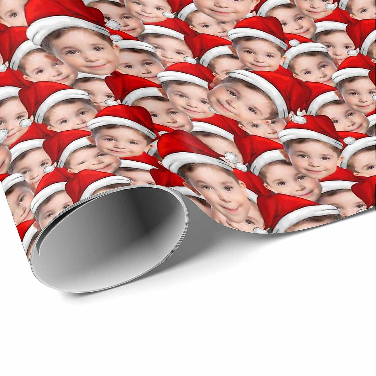 Personalized Wrapping Paper with Photos for Birthday Party, Thick Custom Wrapping Paper Rolls with Drawing Pictures for Kids Boyriend & Girlfriend Family 58"x 23"