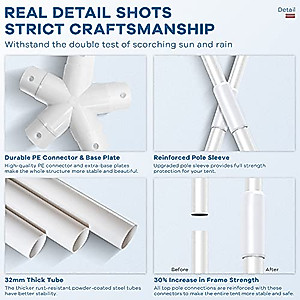 Party Tent 10 feet x 10 feet Gazebo Canopy Outdoor Tent for Parties Waterproof UV Protection Pavilion for Wedding, Camping, Events Shelter (White)