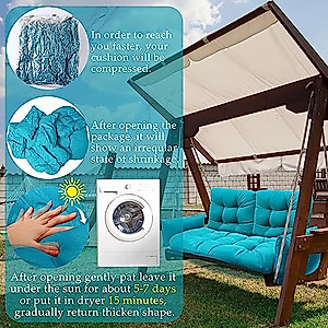 Maitys 5 Pieces Waterproof Outdoor Cushions Couch Cushion Set Wicker Chair Cushions Group Loveseat Cushions Lumbar Pillows for Patio Backyard Porch Garden Furniture (Peacock Blue)