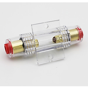 Carviya in-line AGU Fuse Holder for 4-10 Gauge AWG Wire / 6 Gauge & 8 Gauge/with Two 100A AGU Fuses for Car Audio/Alarm/Amplifier/Compressors/Auto Parts/Automotive/Marine/Industrial (100Amp, 1 Pack)