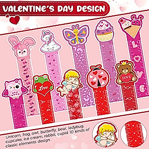 100 Pieces Valentine's Day Bookmark Ruler for Happy Valentine Day Teacher Prizes Classroom Students 10 Styles for Classroom, School, Valentine's Day Parties Favor Exchanges