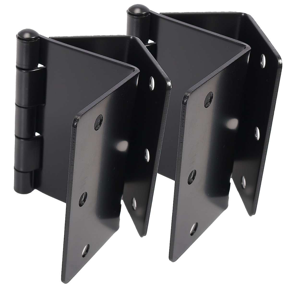 2-Pack Heavy Duty Expandable Door Hinges 3.5 inch Offset Hinges SPCC Black Matte Finish Thickned 1/4'' Radius Corner with 12 Screws, for Doors Interior Swing Out Hinge with Holes Handicap Door Hinge