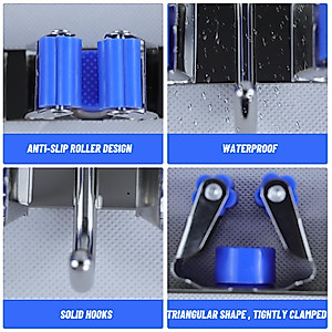 Mop Broom Holder Wall Mounted,6 Racks 3 Hooks Heavy Duty Stainless Steel Broom and Mop Hangers,Garage Storage Rack & Garden Tool Organizer, Self-adhesive/Screw Drilling