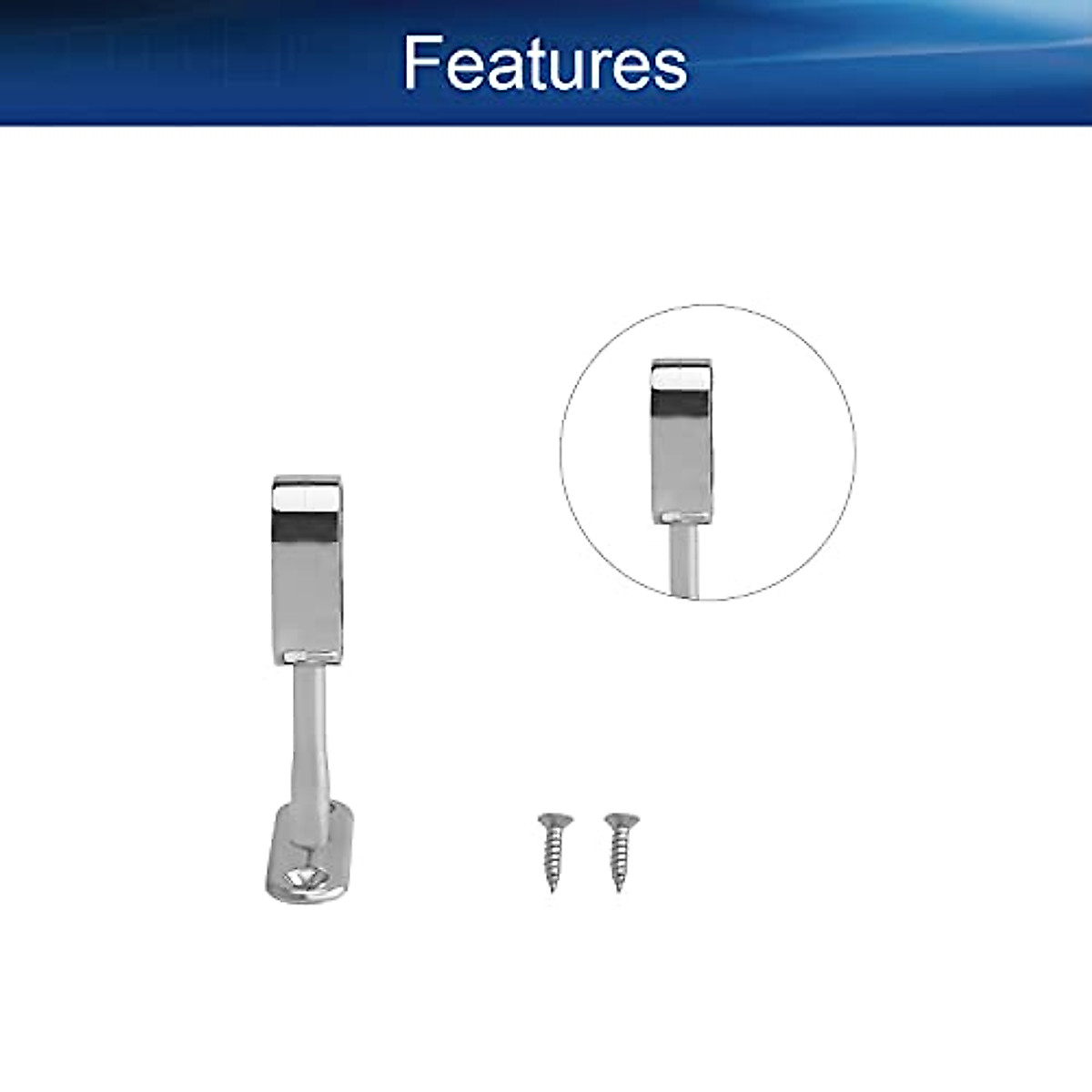 Yinpecly 0.63" x 1.18"(WxL) Zinc Alloy Oval Closet Rod Support Bracket Without Screws for Cupboard Clothes Hanging Wardrobe Silver Tone 2pcs