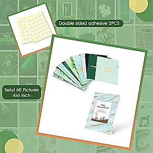 TE SIER 60PCS Green Wall Collage Kit,Green Aesthetic Pictures,Room Decor for Bedroom Aesthetic,Wall Art Posters for Room - Teen Room Décor,Art Pictures,Photo Collection