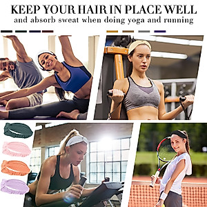 20 Pcs Boho Vintage Elastic Criss Cross Turban Head Wraps - Solid Color Stretchy Hair Accessories for Women's Yoga and Workout