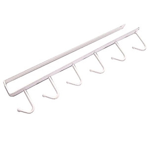 Staron Hanging Hook Rack, Kitchen Storage Rack Cupboard Hanger Chest Space Saver Organizer Hook Rack Holder (White)