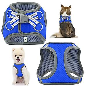 JSXD Small Dog Harness,Puppy Harness,Adjustable Leash and Collar Set for Small Dogs,Step-in Dog Harness,3M Reflective Pet Dog Vest for Small Medium Puppy