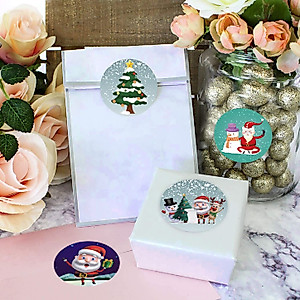 500Pcs Merry Christmas Stickers for Kids, Christmas Labels Xmas Stickers Holiday Stickers, Santa Snowman Elk Christmas Tree Stickers, Small Christmas Stickers for Cards Gifts Envelopes Crafts (1 inch)