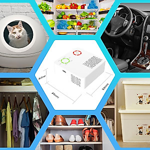 Air Purifiers for Home, Quiet Air Cleaner with Timing Function and 6-speed Adjustable, Long Battery Life, Food Preservation, Portable Small Air Purifier for Fridge Bedroom Office Living Room Kitchen