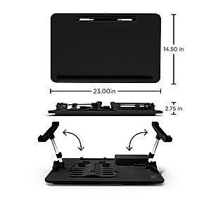 Limitless TotalDesk Portable Modern Workstation and Lap Desk with Adjustable Height & Tilt (Black)