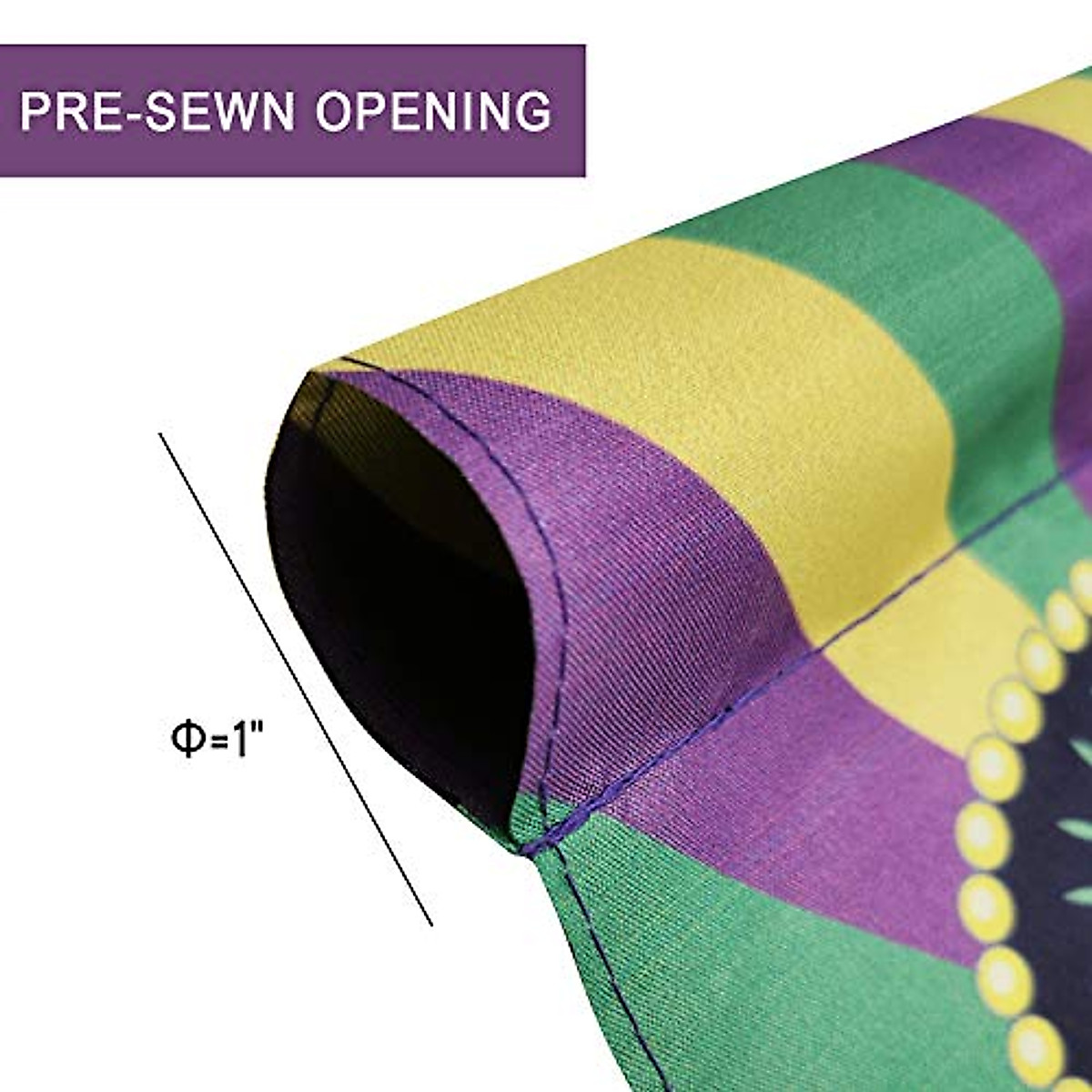 Mardi Gras Decorations Garden Flag New Orleans Party Mardi Gras Hanging Garland for Home Outdoor Indoor Decor Double Sided（Pole Not Included）