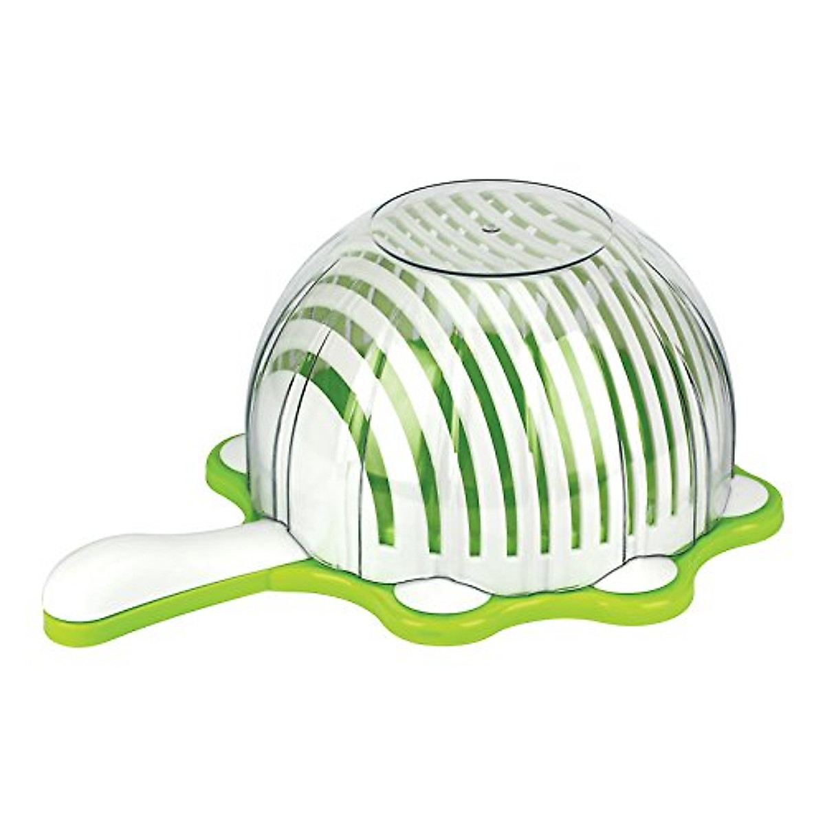 Urban Trend Smart Cut Salad - Rinse, Cut & Serve - Combines Elegant Salad Bowl, Strainer, Colander, Chopping Guide, and Cutting Board - Fresh Vegetable and Fruit Salad Maker in Less Than 60 Seconds