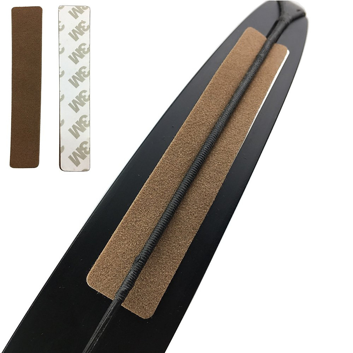 ZSHJGJR 2pcs Archery Bowstring Groove Silencer Leather Bow String Shock Absorber Stabilizer Recurve Bow String Dampener Vibration for Hunting Shooting (Brown)