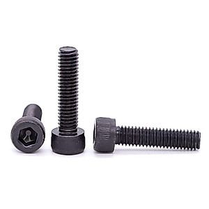 M3-0.5 x 12mm Socket Head Cap Screws, 12.9 Grade Alloy Steel, Black Oxide Finish, Full Thread, Coarse Thread, Allen Hex Drive, 100 pcs