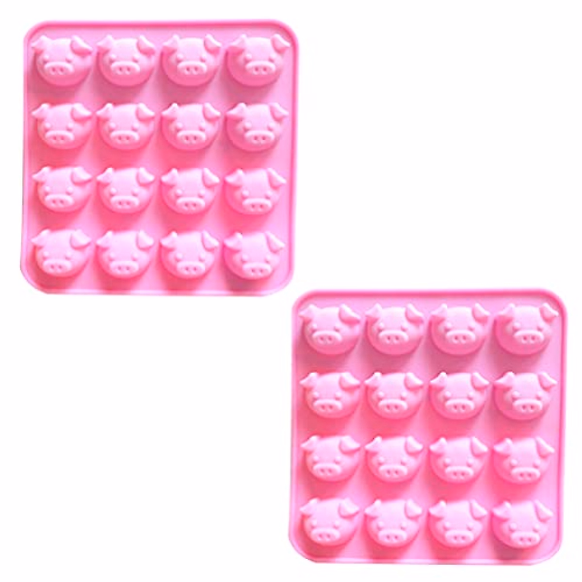 TEMKIN Silicone Bread Loaf Pan Silicone Pig Head Piglet Candy Fondant Molds Handmade Pastry Ice Cube Tray Mould Cake Decorating Tool for Home Kitchen Decorative Tray Plate (Size : 2 pcs)