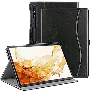 ZtotopCases for Samsung Galaxy Tab S8/S7 Case 11 Inch(SM-X700/X706/T870/T875/T878), PU Leather Folding Stand Cover with Auto Sleep/Wake & Multiple Viewing Angles, Support S Pen, Black