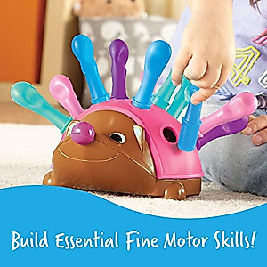 Learning Resources Spike The Fine Motor Hedgehog Pink - 14 Pieces, Ages 18+ months Fine Motor and Sensory Toy, Educational Toys for Toddlers, Montessori Toys