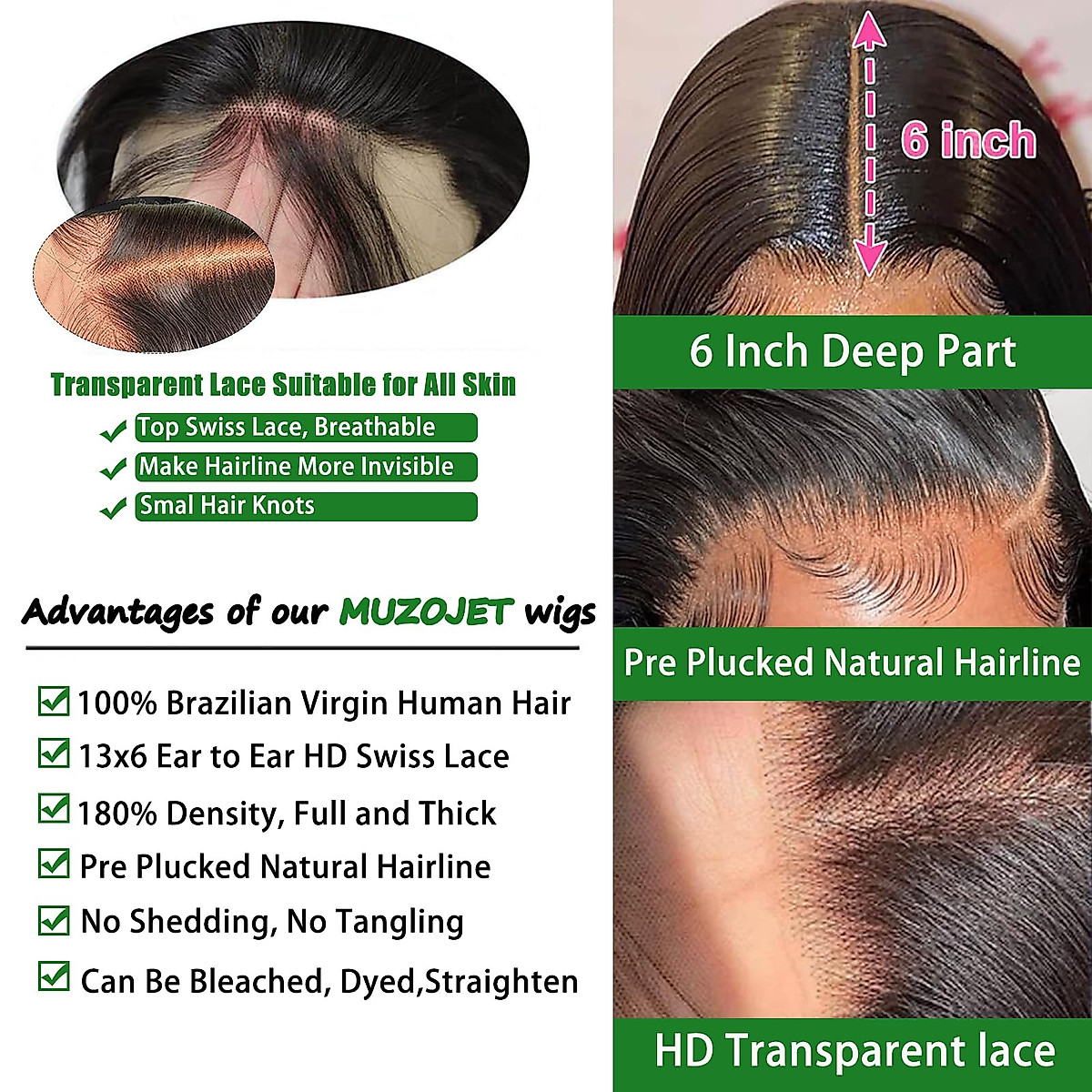 13x6 Lace Front Wigs Human Hair Pre Plucked 180 Density 26 Inch HD Body Wave Lace Front Wigs Human Hair 10A Frontal Wigs Human Hair wigs for Women Glueless Wigs Human Hair Pre Plucked Black wig