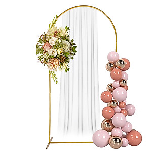 SHALORY Metal Arch Backdrop Stand,7.2 FT Reusable Golden Balloon Arch Frame for Wedding Birthday Party Valentine Baby Shower Background Decoration