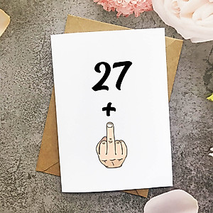 MAGJUCHE Funny 28th Birthday Card, 27+1 women Or Men Sweet 28 Years Old Birthday Gift Joke Card