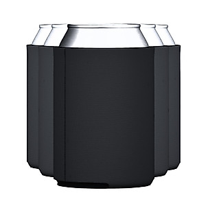 TahoeBay Blank Can Cooler Sleeves (5-Pack) Plain Soft Insulated Blanks for Soda, Beer, Water Bottles, HTV Vinyl Projects, Wedding Favors and Gifts (Black)