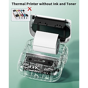 Itari Label Maker Thermal Label Printer, M220 Bluetooth Wireless Inkless Portable Printer for Barcode, Address, Labeling, Mailing, Small Business, Support Phones and PC, with 1 Roll 40×30mm Label