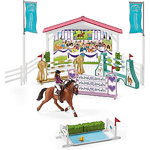 Schleich Horse Club — 86-Piece Friendship Horse Tournament Playset, Horse Playset with Arabian Mare Figurine and 2 Dolls, Horse Toys for Girls and Boys Ages 5+