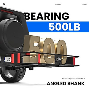 NBXPOW Folding Hitch Mount Cargo Carrier Basket 60" X 20" X 6" with Waterproof Cargo Bag 16 Cubic Feet, Hauling Weight Capacity of 500 Lbs A Folding Arm with Hitch Stabilizer, Net and Straps