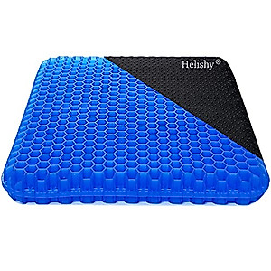 Gel Seat Cushion, Egg Seat Cushion Wheelchair Cushion with Non-Slip Cover, Breathable Chair Pads Honeycomb Design Absorbs Pressure Points for Car Office Chair Wheelchair (Blue)