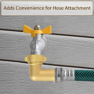 Garden Hose Elbow Connector, 90 Degree Hose Extender, Solid Brass Elbow Water Pipe Adapter (2 Pack)