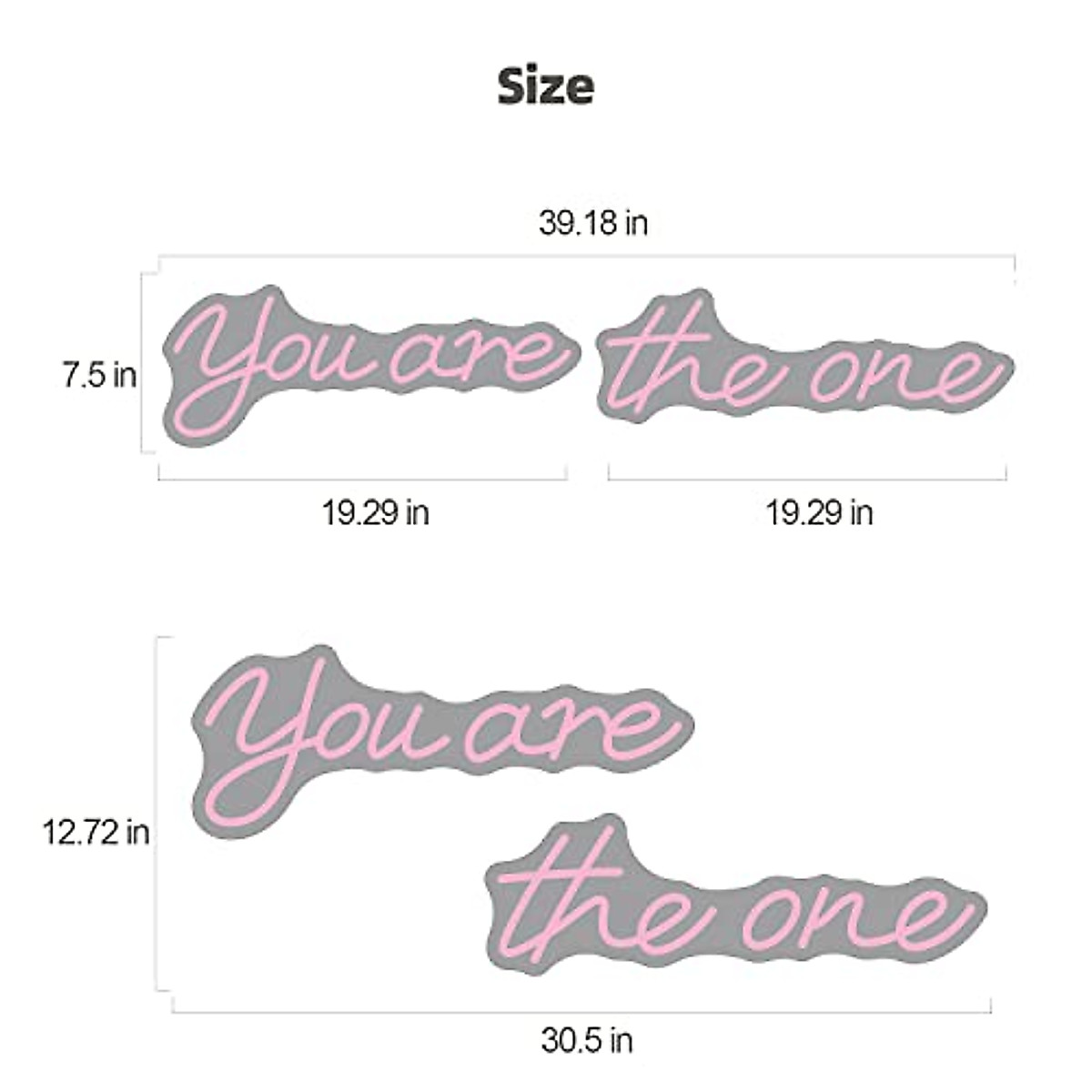 You are the one Neon Sign with Dimmable LED Neon Night Wall Decor for Bedroom Decor, Home, Bar, Party, Club, Engagement, Girls Birthday Decor Neon Wall Light Pink