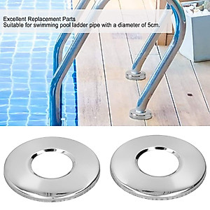 2 PCS Pool Ladder Escutcheon Plates,Pool Ladders & Pool Handrail Covers,Stainless Steel Pool Ladder Rings Fits for 1.5" Inner Diameter Tubing Pool Handrail