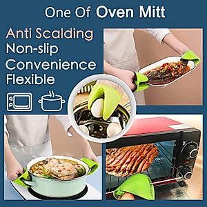 Silicone Utensil Rest with Drip Pad and Silicone Double Finger Grips, Heat-Resistant 410℉, BPA-Free Spoon Rest & Spoon Holder for Stove Top, Spoon, Ladle, Spatula (Green)