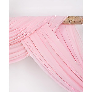 MoKoHouse Wedding Arch Drapes Fabric 3 Panels 6 Yards Pink Chiffon Drapes Backdrop for Baby Shower Birthday Party Decorations