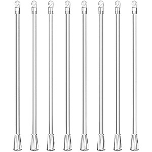 Housoutil Venetian Blinds 8PCS Vertical Blinds Replacement Parts, 24inch Blind Rod with Hook and Grip, Vertical Blind Wand Clear Plastic Blind Opener for Vertical & Wood & Cordless Blinds White Blinds