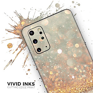 DesignSkinz Pink and Gold Shimmering Lights Protective Vinyl Decal Wrap Skin Cover Compatible with The Samsung Galaxy S20 (Screen Trim & Back Glass Skin)