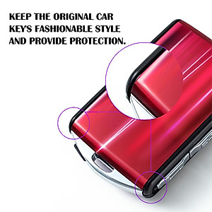 ontto Key Fob Case Dazzling Car Key Protector Fit for Volvo XC90 XC60 XC40 S60 S90 V60 V90 Polestar 1 Polestar 2 Smart Remote Resin Key Cover Key Skin Purple