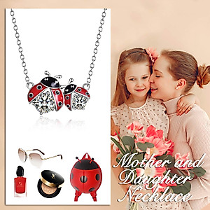 POPLYKE Ladybug Necklace Jewelry for Women Sterling Silver Mothers Day Gifts for Mom Daughter Wife(sliver-ladybug necklace)