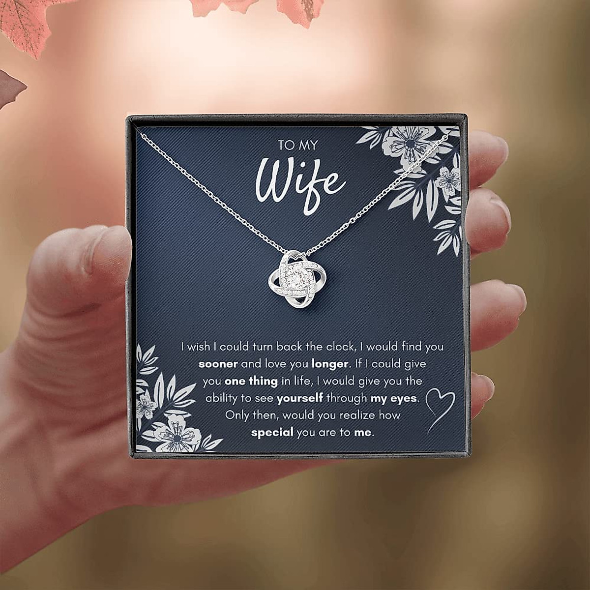 Gifts For Wife Birthday Gifts From Husband Necklace Valentines Day Find You Sooner Jewelry Box Pendant Personalized Custom Made Romantic Gift For My Best Wife Ever (Standard Box, Sooner Gift Set)